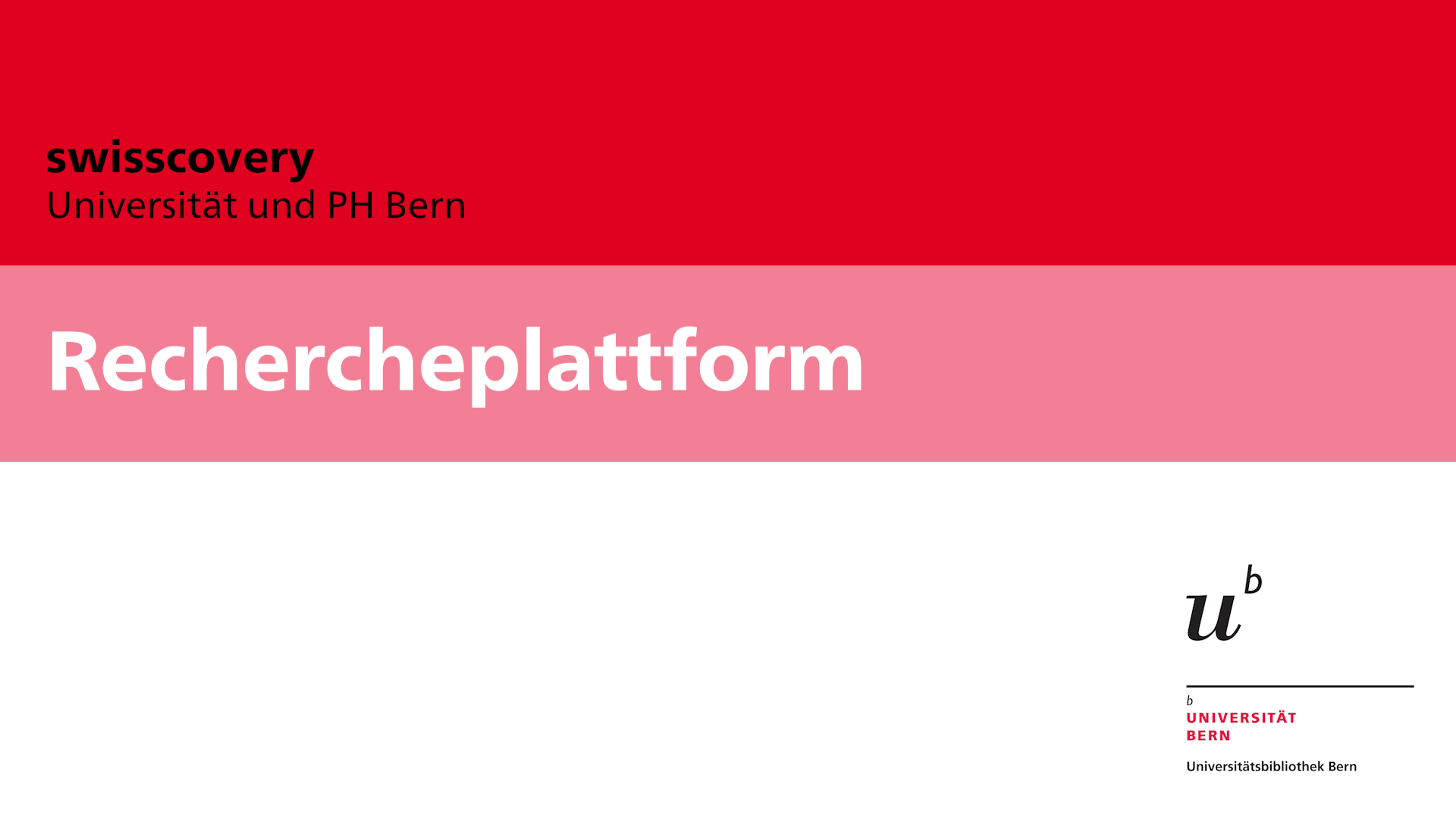 Research: Research platform - University Library of Bern UB